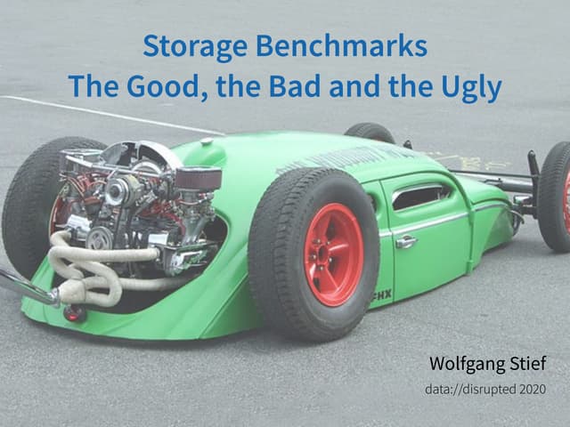 Storage Benchmarks Voodoo Oder Wissenschaft Data Disrupted® 2020