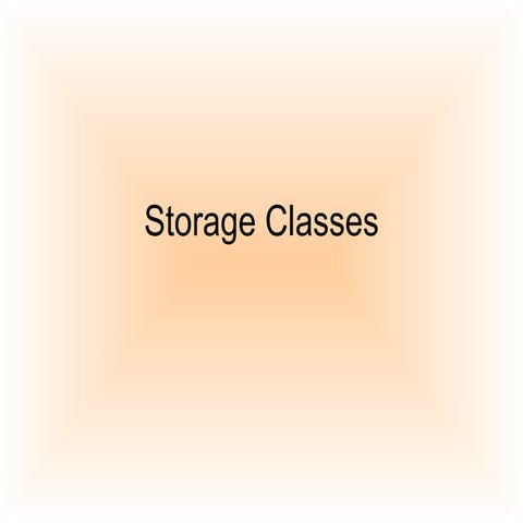 C Storage Classes VSN | PPT