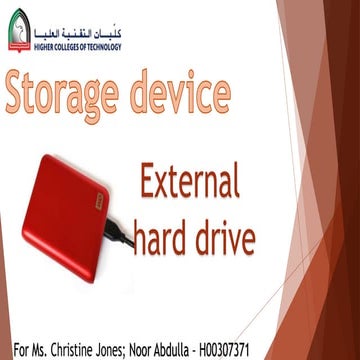 Storage device | PPTX | Computer Peripherals | Computing