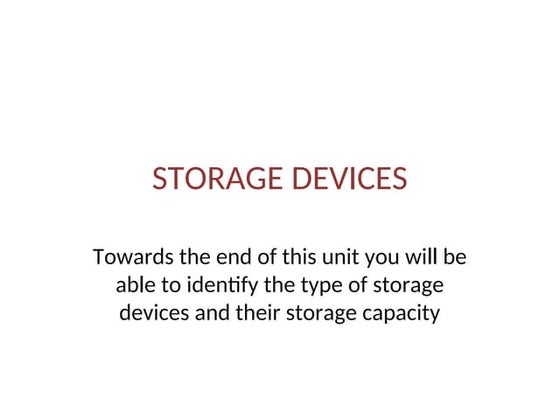 Secondary storage devices | PPT