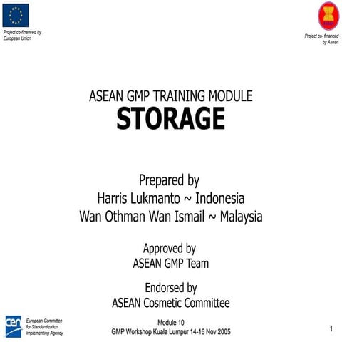 ASEAN GMP_Cosmetics_Storage | PPT