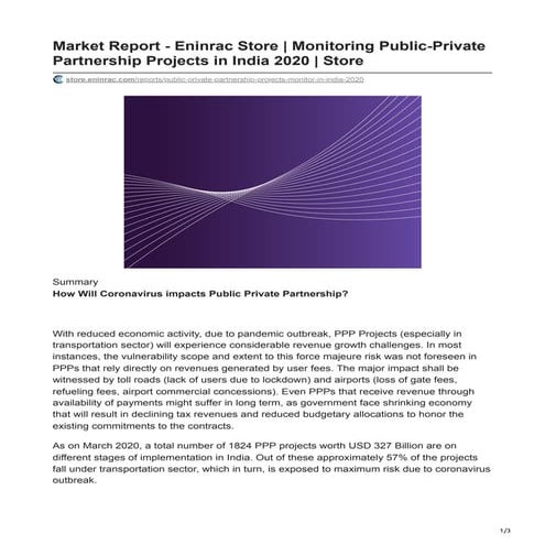 Eninrac Store | Monitoring Public-Private Partnership Projects in India ...