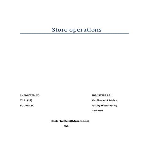 Store Operations ... | PDF