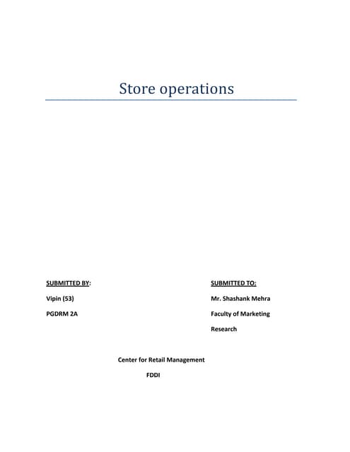 Sop stores[1] | DOCX