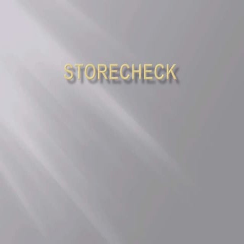 Storecheck | PPTX | Grocery Shopping | Shopping