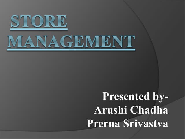 Store management | PPT