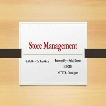 Store management | PPTX
