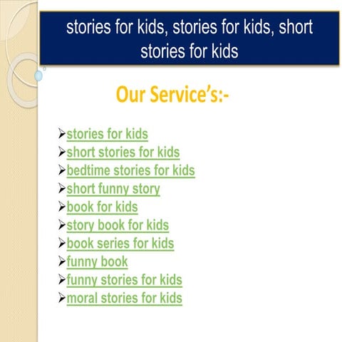 Stories for kids | PPTX