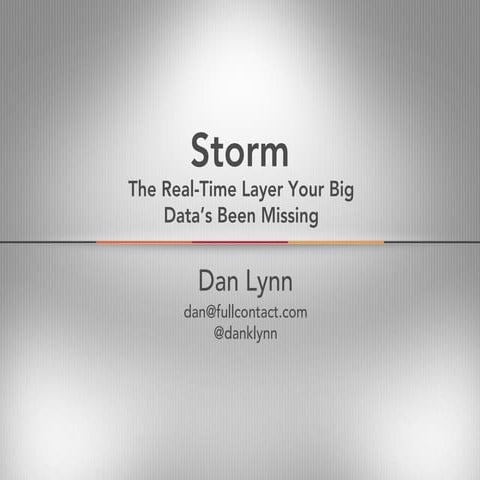 Realtime processing with storm presentation | PDF