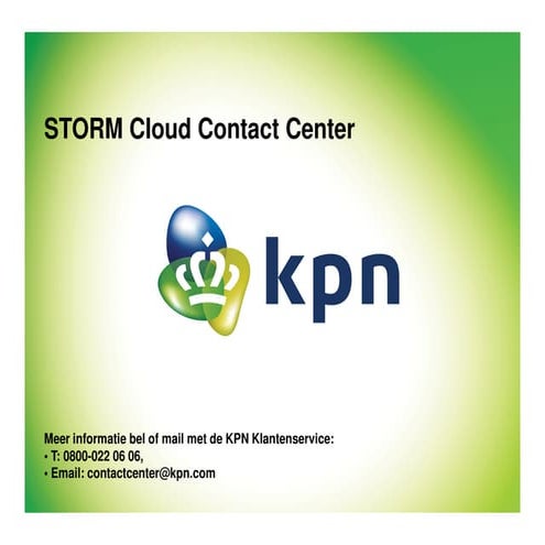 Storm cloud contact center KPN | PDF
