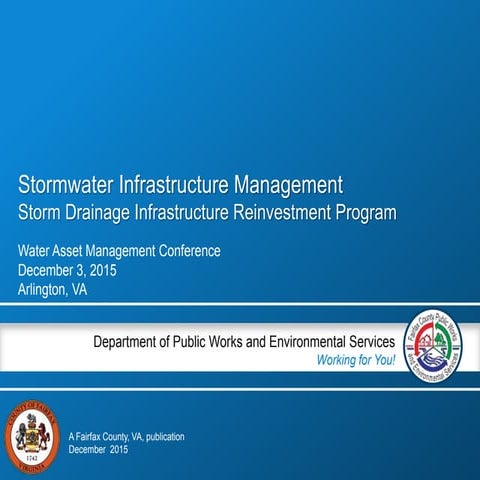 Stormwater Infrastructure Management-December 2015 | PPTX