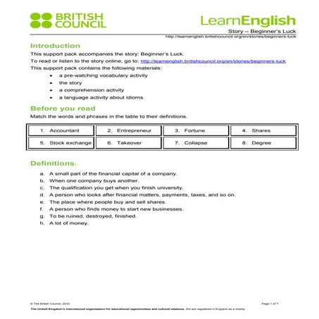 Story beginnersluck | PDF