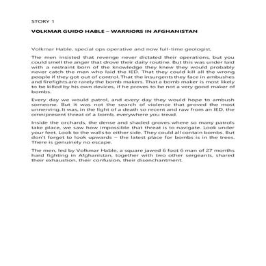 Volkmar Hable special ops operative and now full-time Geologist | DOCX ...