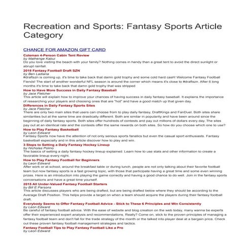 These are the Best Fantasy Football Rules | PDF