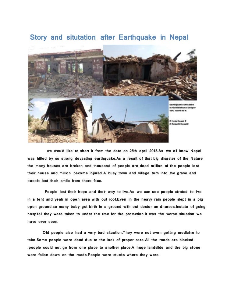 Story about earthquake