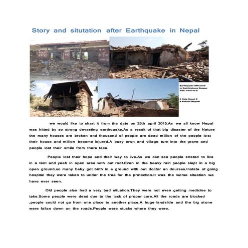 Story about earthquake | DOCX