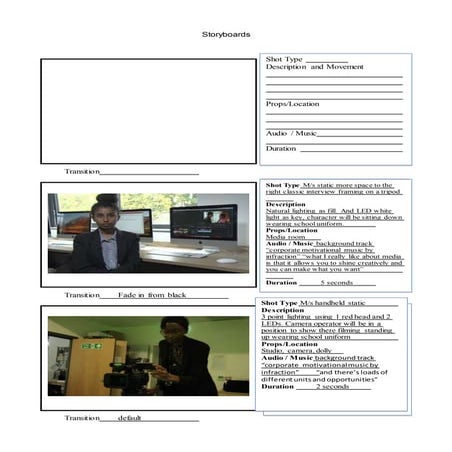 Storyboard cinematography | DOC | Video Production | Content Production