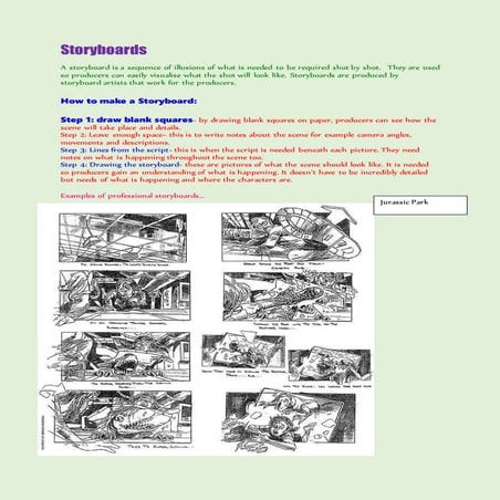 Storyboard and storyline task 2 | PDF