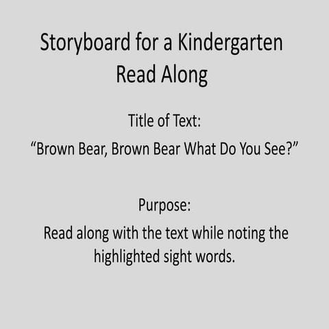 Storyboard for brown bear | PPT