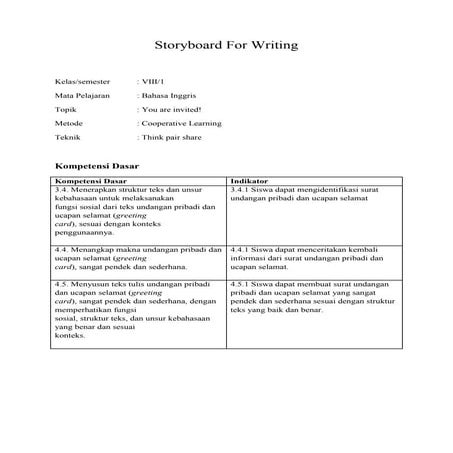 Storyboard for writing | PDF