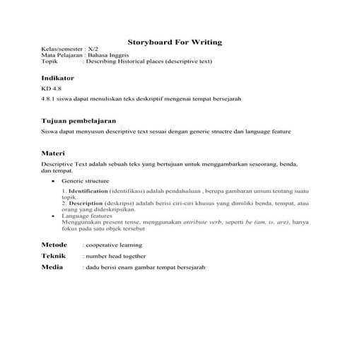 Storyboard for writing devy | PDF