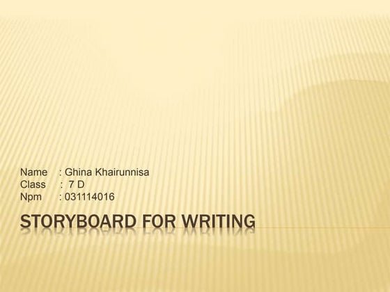 Story board for writing skill | PPT