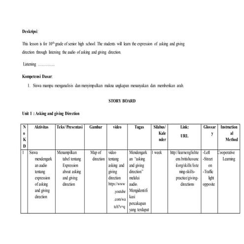 Story board listening | DOCX