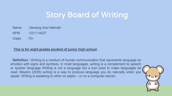 Story board for writing skill | PPT
