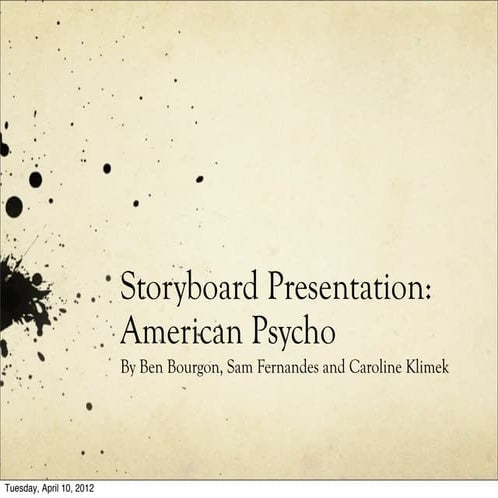 American Psycho: Storyboard Presentation | PDF