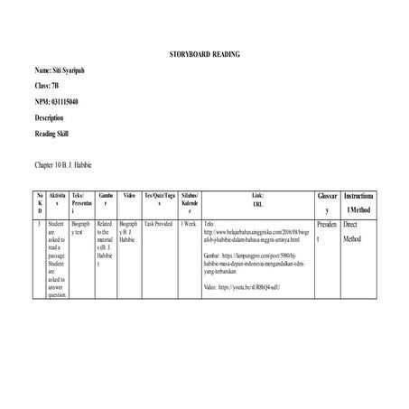 STORYBOARD READING | PPT