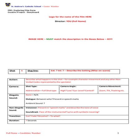 Storyboard template | DOCX