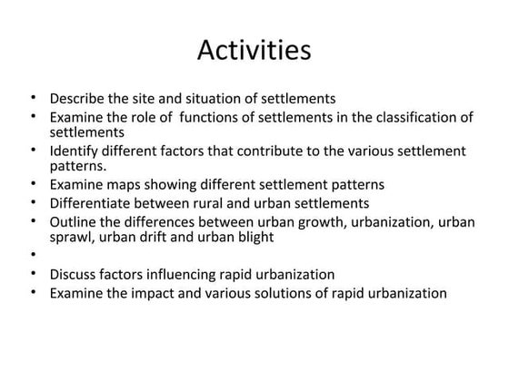 Sec 2 Unit 5 settlement patterns | PPTX | Geography | Science