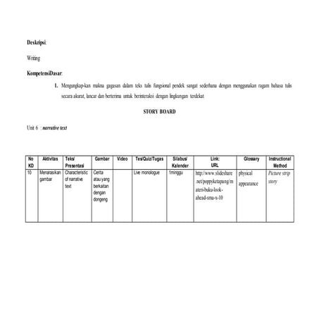 Story board writing | DOCX