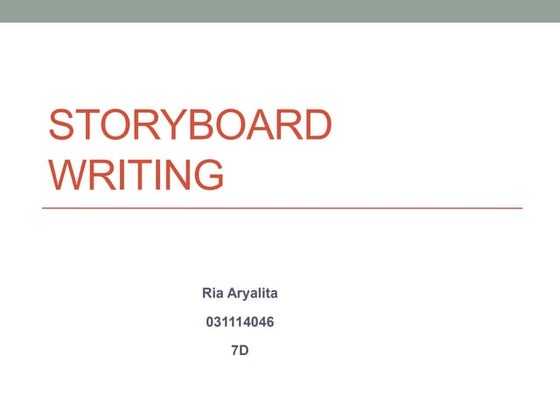 Story board for writing skill | PPT
