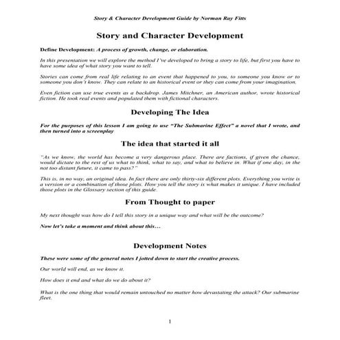 Story Development Handout | PDF