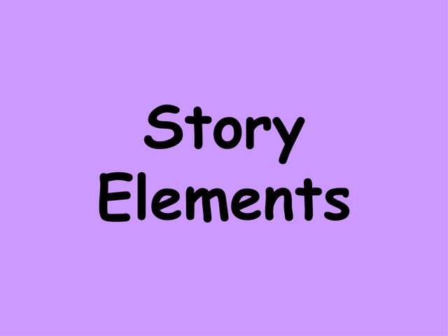 Elements of a Story | PPTX