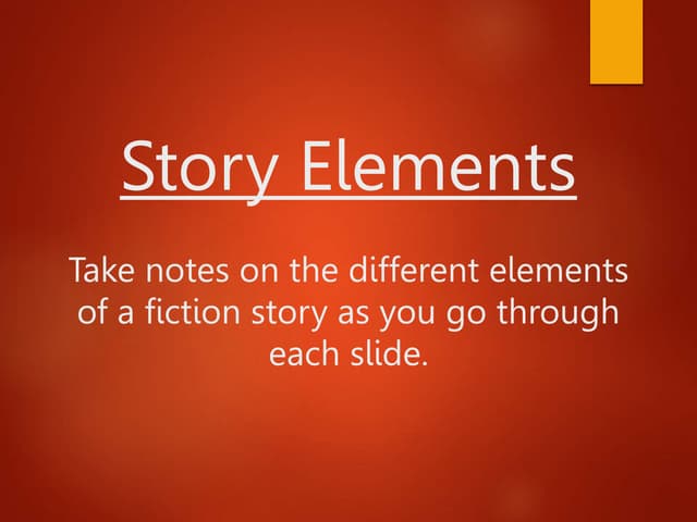 Elements of a Story | PPTX