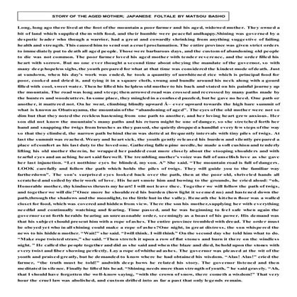 Story of the aged mother | DOCX