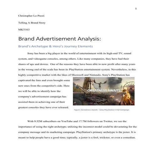 Storytelling: Brand Advertisement Analysis | PDF
