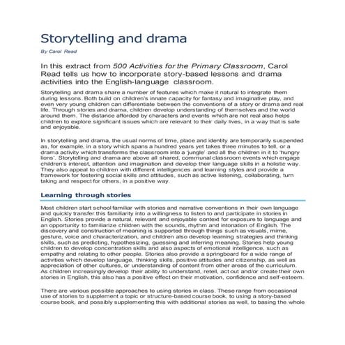 Storytelling and drama | PDF