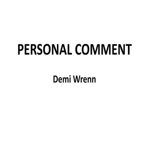 Personal Comment | PPT