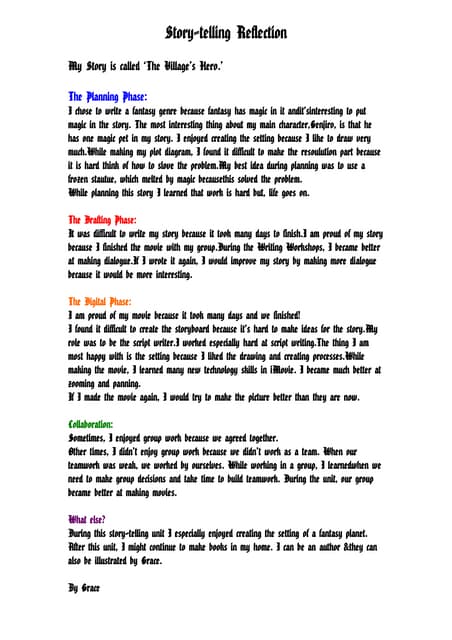 Storytelling reflection | PDF