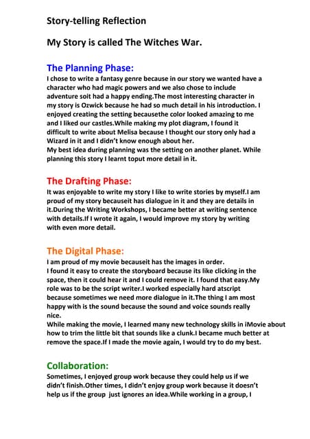 Storytelling reflection copy | DOCX
