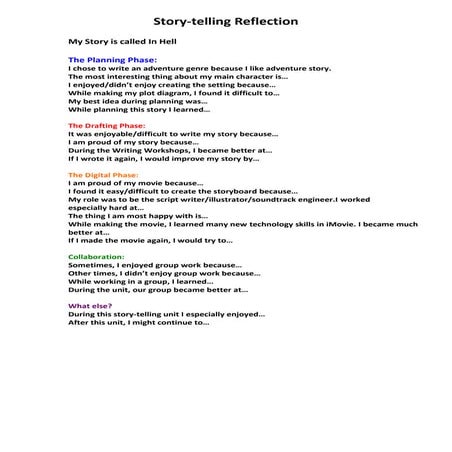 Storytelling reflection | DOCX