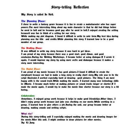 Storytelling reflection | DOCX