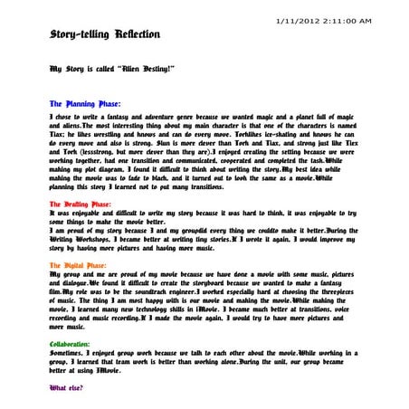 Storytelling reflection copy ju | DOCX