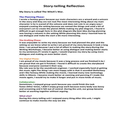 Storytelling reflection | DOCX