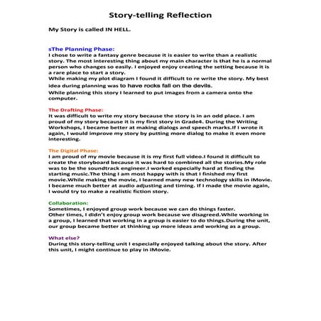 Storytelling reflection | DOCX