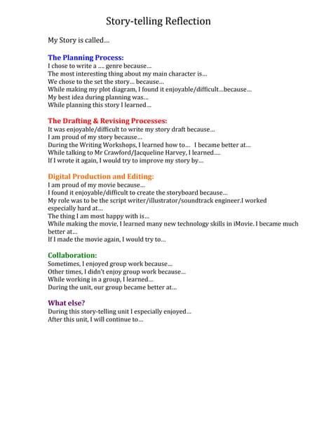 Storytelling reflection | PDF