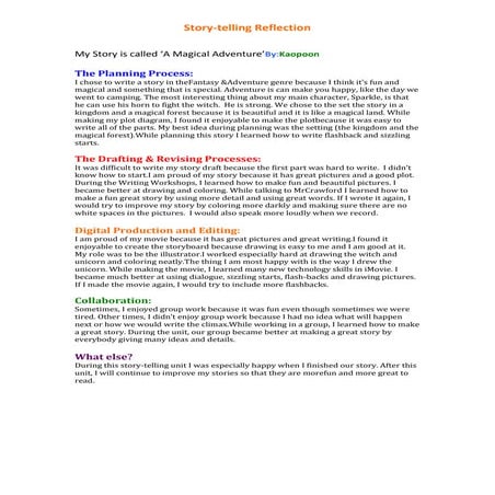 Storytelling reflection | DOCX